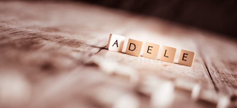 Perth, Scotland - 31 October 2019: Adele, Wooden Letters on Vintage ...