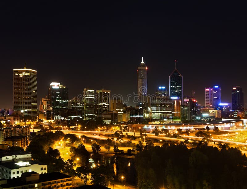 Perth Skyline stock image. Image of colours, reflection - 7979185