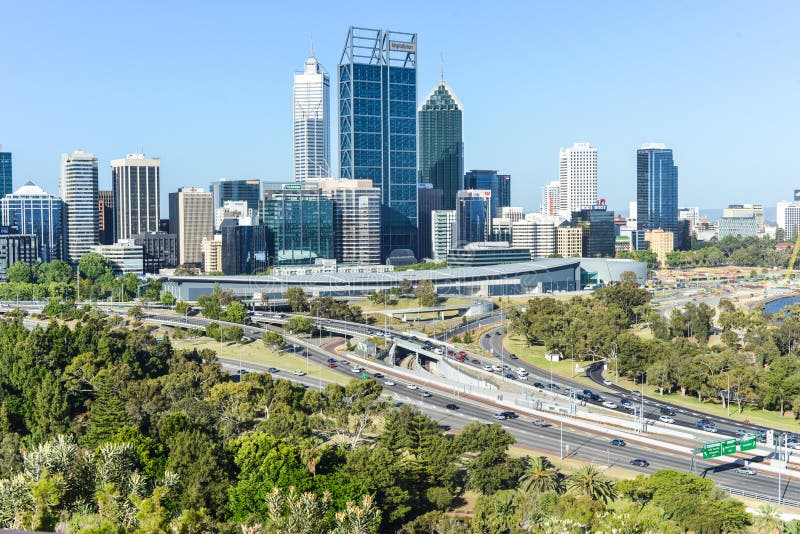 Perth Skyline editorial photography. Image of scenic - 36212732