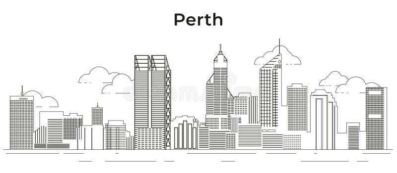 Perth City Skyline Line Stock Illustrations – 64 Perth City Skyline ...