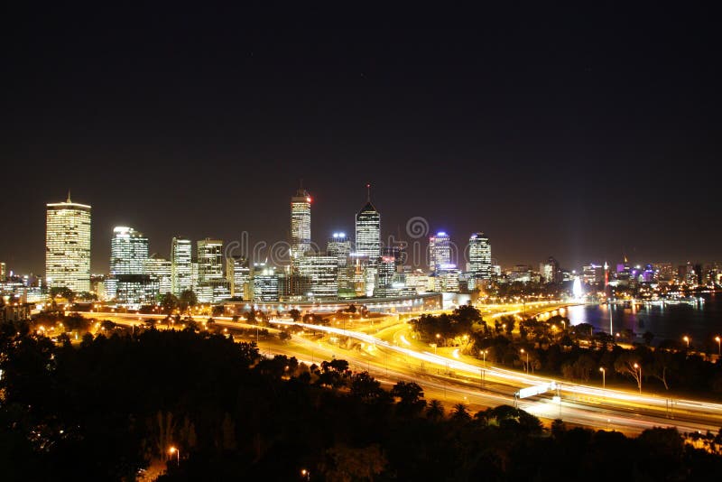 Perth City Night stock photo. Image of colourful, building - 169974