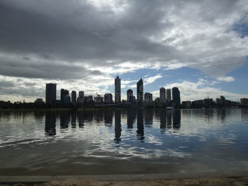 Perth Skyline of Western Australia Stock Image - Image of urban, river ...