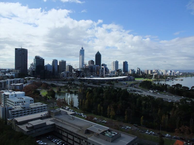 Perth Skyline of Western Australia Stock Image - Image of water ...