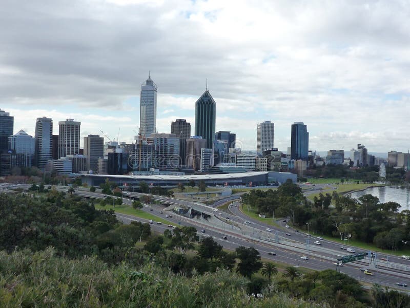 Perth Skyline of Western Australia Stock Image - Image of reflection ...