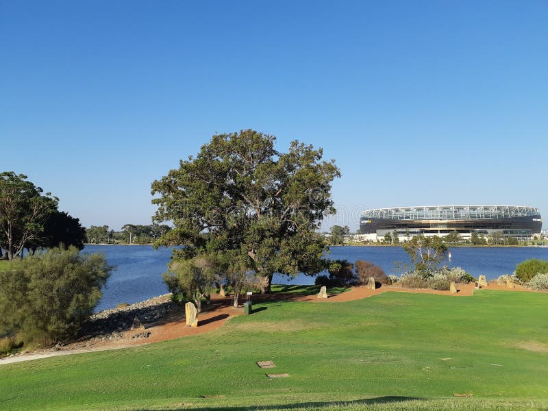 Perth stadium stock image. Image of landmark, landscape - 168846031