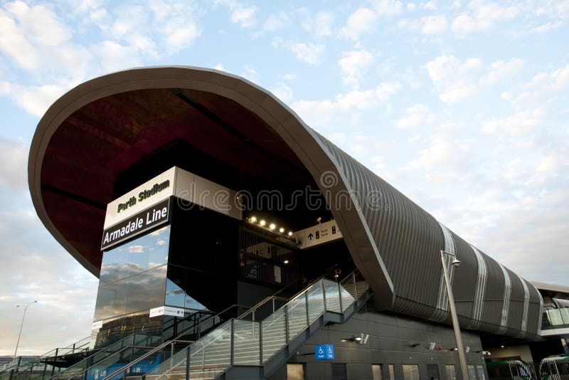 Perth Stadium Train Station Stock Photo - Image of tram, underground ...