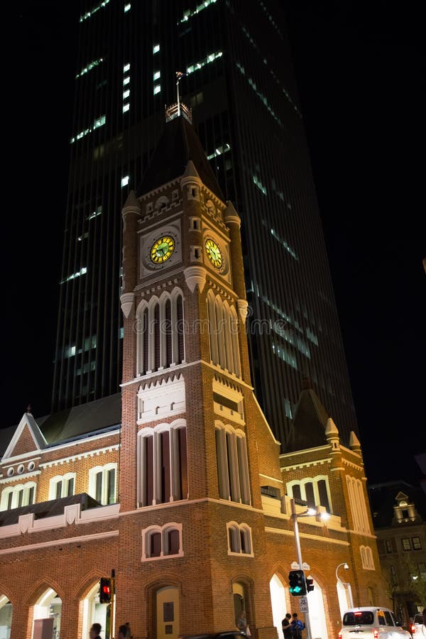 Perth Town Hall at Night editorial photo. Image of view - 106715711