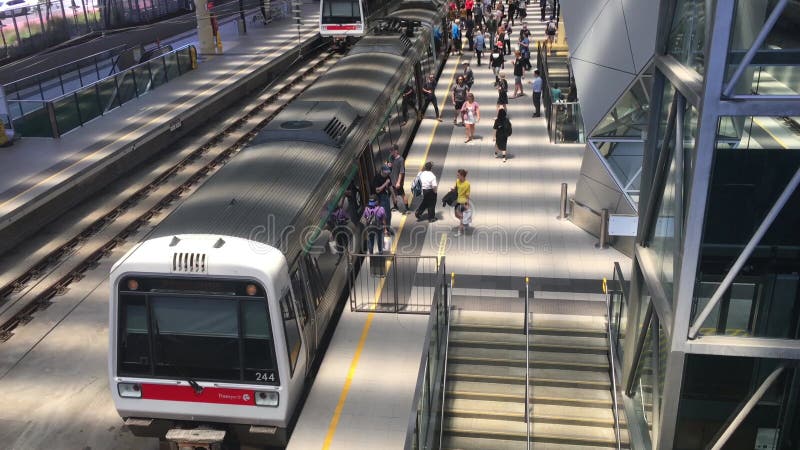 Underground Train Arriving at the Tube Station Platform at District and ...