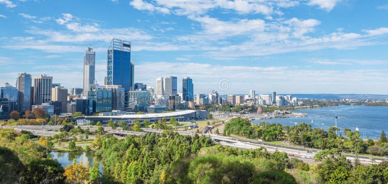 Perth view at the noon stock photo. Image of city, noon - 83912828