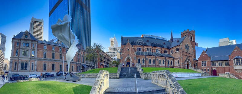 Perth, WA - August 31, 2023: St George Cathedral Panoramic View Stock ...