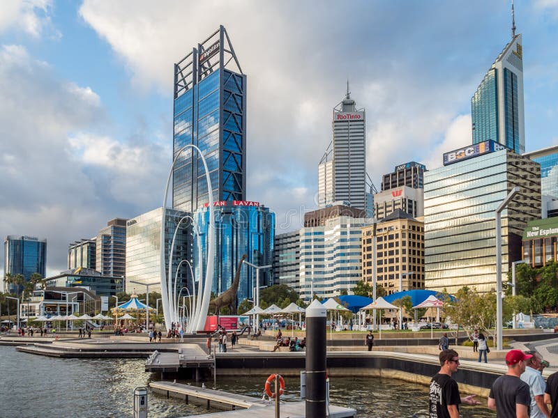 Perth City Views from Elizabeth Quay Perth WA Editorial Stock Photo ...
