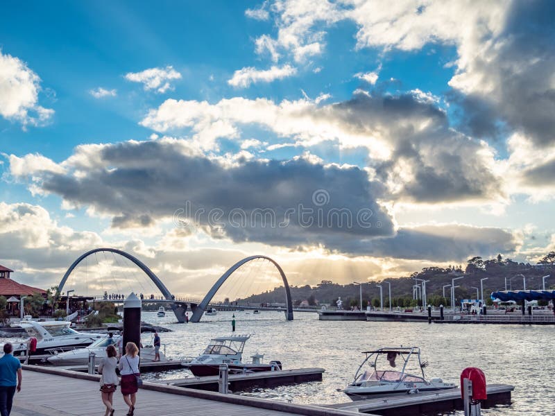 Perth City Views from Elizabeth Quay Perth WA Editorial Stock Image ...