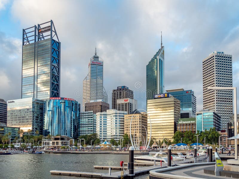 Perth City Views from Elizabeth Quay Perth WA Editorial Stock Photo ...
