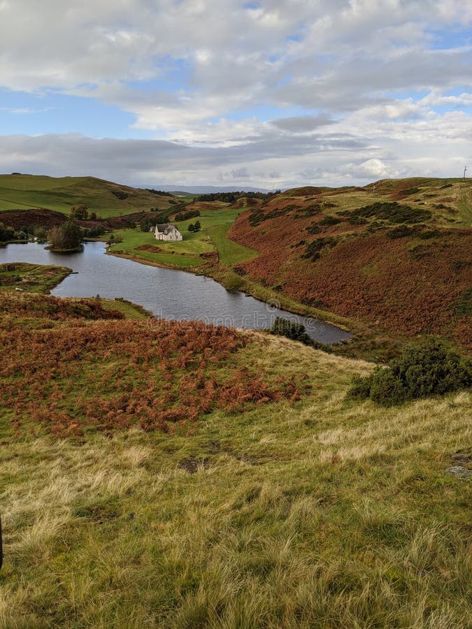 Scottish Hillside Scene with Clouds Stock Image - Image of clouds ...
