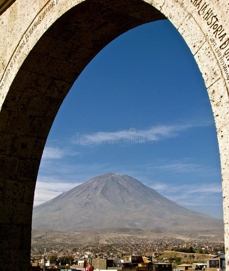 Peru Arequipa Misti Volcano Stock Photo - Image of misti, mountain ...
