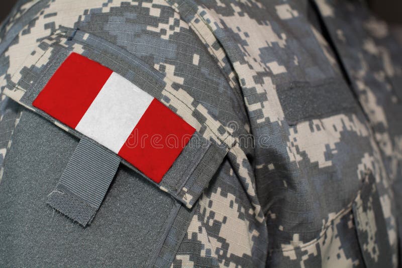 Peru Army Uniform Patch Flag on Soldiers Arm. Military Concept Stock ...
