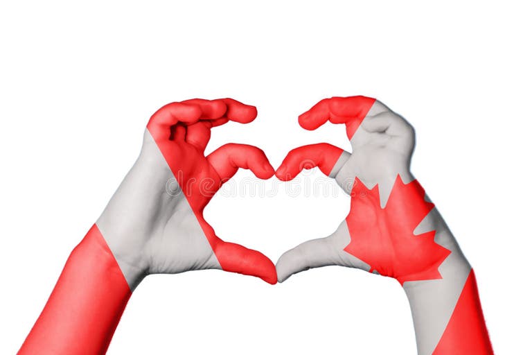 Peru Canada Heart, Hand Gesture Making Heart Stock Photo - Image of ...