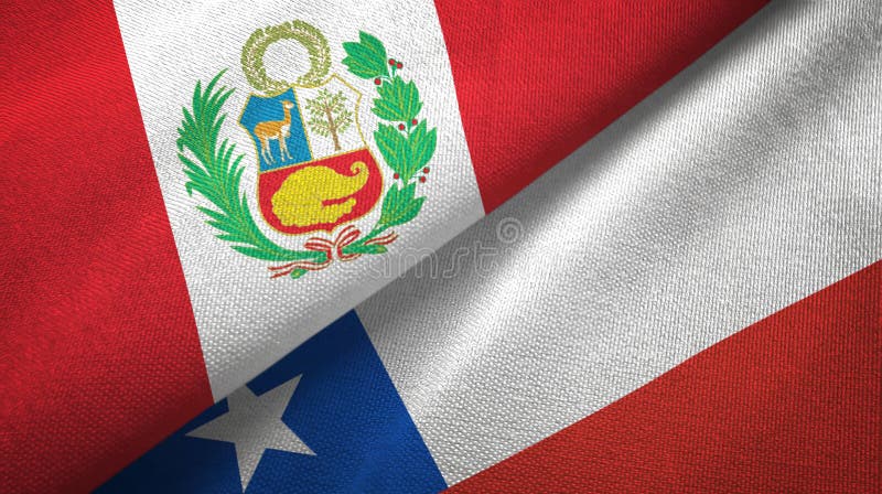 Peru and Chile Two Flags Textile Cloth, Fabric Texture Stock ...