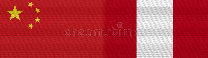 Peru and China Chinese Fabric Texture Flag Stock Illustration ...