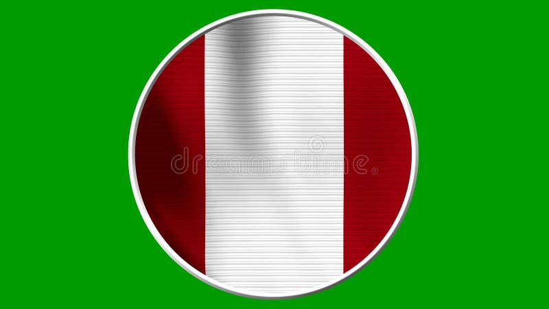 Peru Circular Flag Loop - Realistic 4K Flag Waving in the Wind. Stock ...