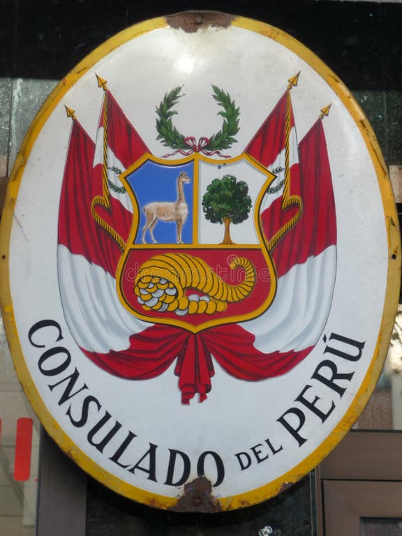 Peru Consulate Sign stock image. Image of union, peruvian - 62585123