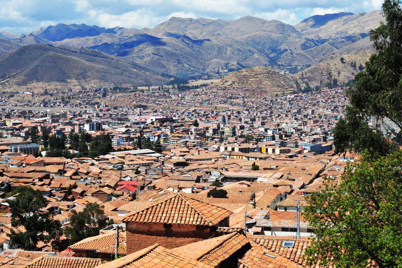 Peru Cusco Panoramic View of the City with Its Architecture, Cathedrals ...