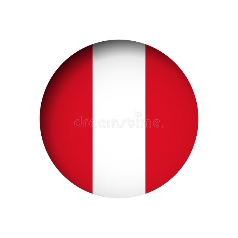 Circle vector flag of Peru stock vector. Illustration of corner - 287834059