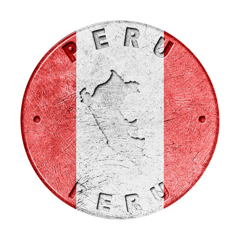 Peru Flag Button with Map stock illustration. Illustration of ornament ...