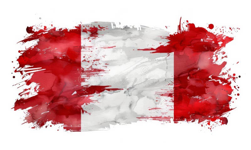 Peru Flag, Grunge Painted Shape Made from Paint Splashes Stock ...