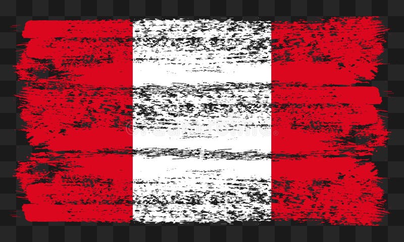 Peru flag in grunge style stock vector. Illustration of peru - 355982690