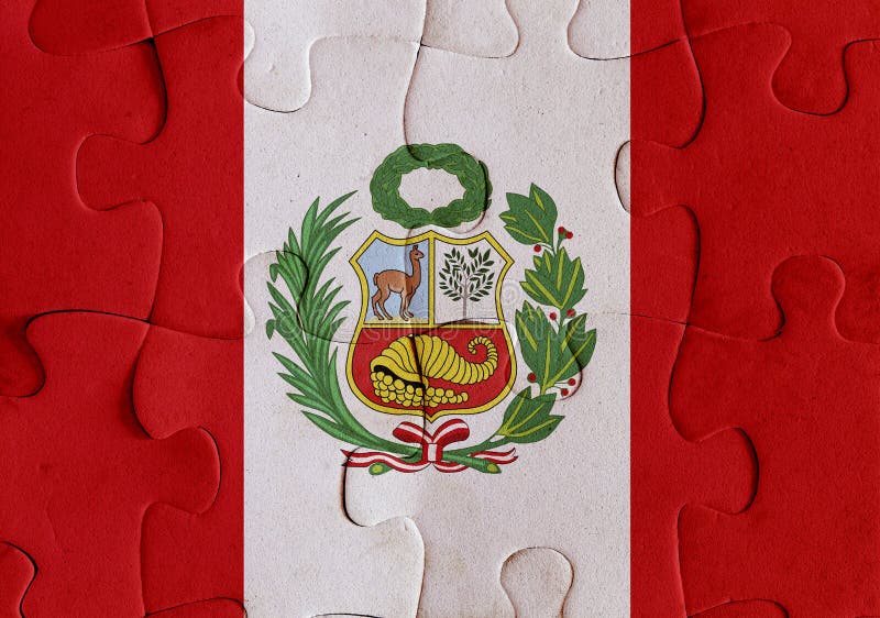 Peru flag puzzle stock illustration. Illustration of object - 102391097