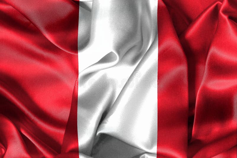 3D-Illustration of a Peru Flag - Realistic Waving Fabric Flag Stock ...
