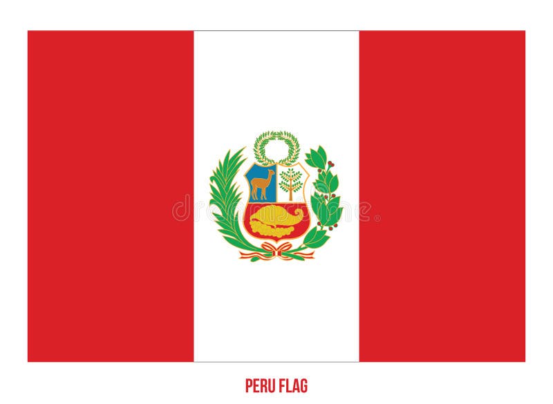 Peru Flag Vector Illustration on White Background. Peru National Flag ...