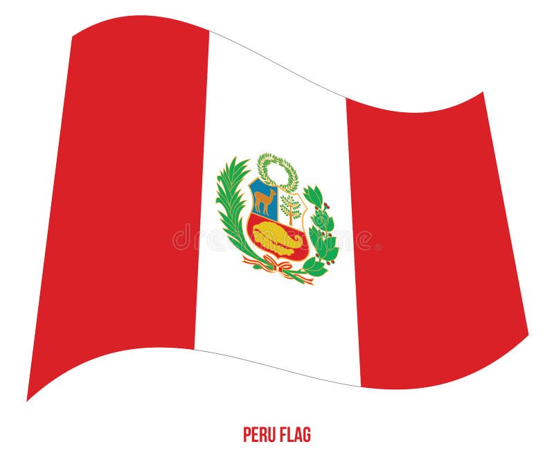 Peru Flag Waving Vector Illustration on White Background. Peru National ...