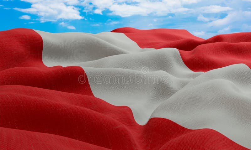 Peru Flag in the Wind. Realistic and Wavy Fabric Flag Stock ...