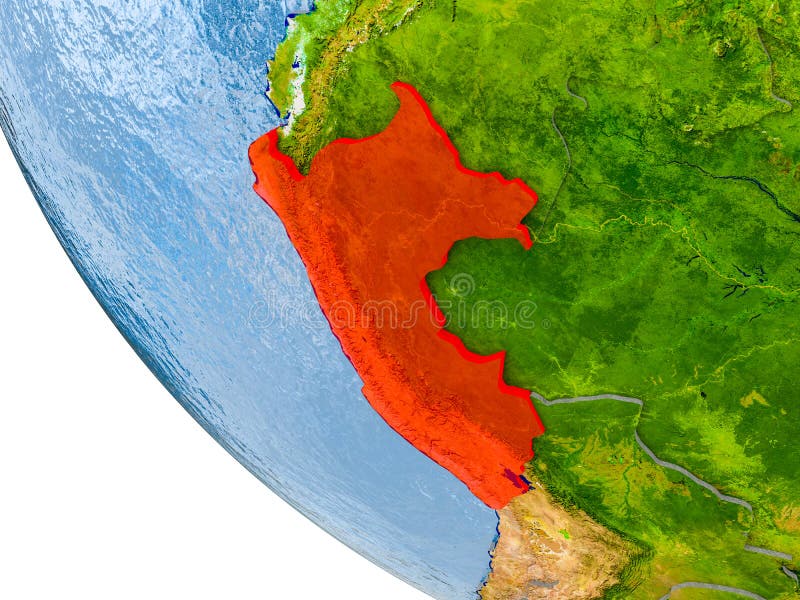 Peru on globe stock illustration. Illustration of travel - 113533953