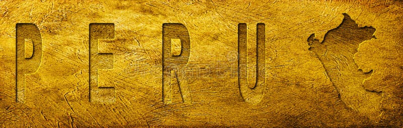 Peru: Grunge Gold Texture ilustração stock. Ilustração de cultura ...