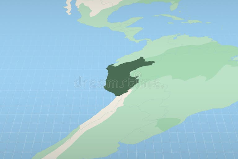 Peru Highlighted on a Detailed Map, Geographic Location of Peru Stock ...