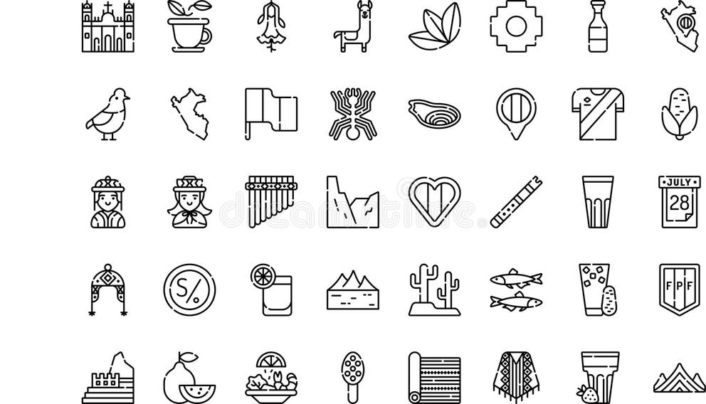 Peru Icons High-Quality Vector Icons Collection with Editable Stroke ...