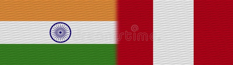 Peru and India Fabric Texture Flag â€“ 3D Illustrations Stock ...