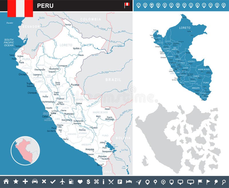 Peru - Infographic Map and Flag Illustration Stock Illustration ...