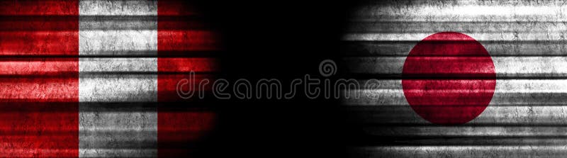 Peru and Japan Flags on Black Stock Photo - Image of symbol, finance ...