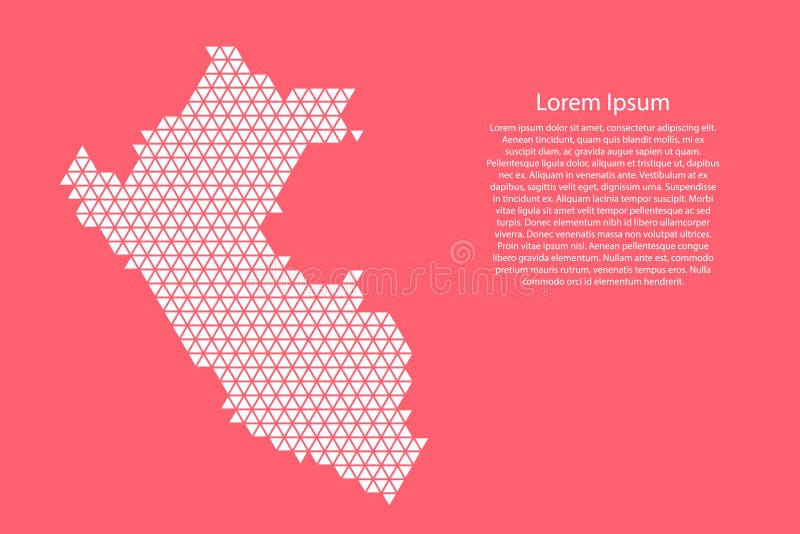 Peru Map Abstract Schematic from White Triangles Repeating Pattern ...