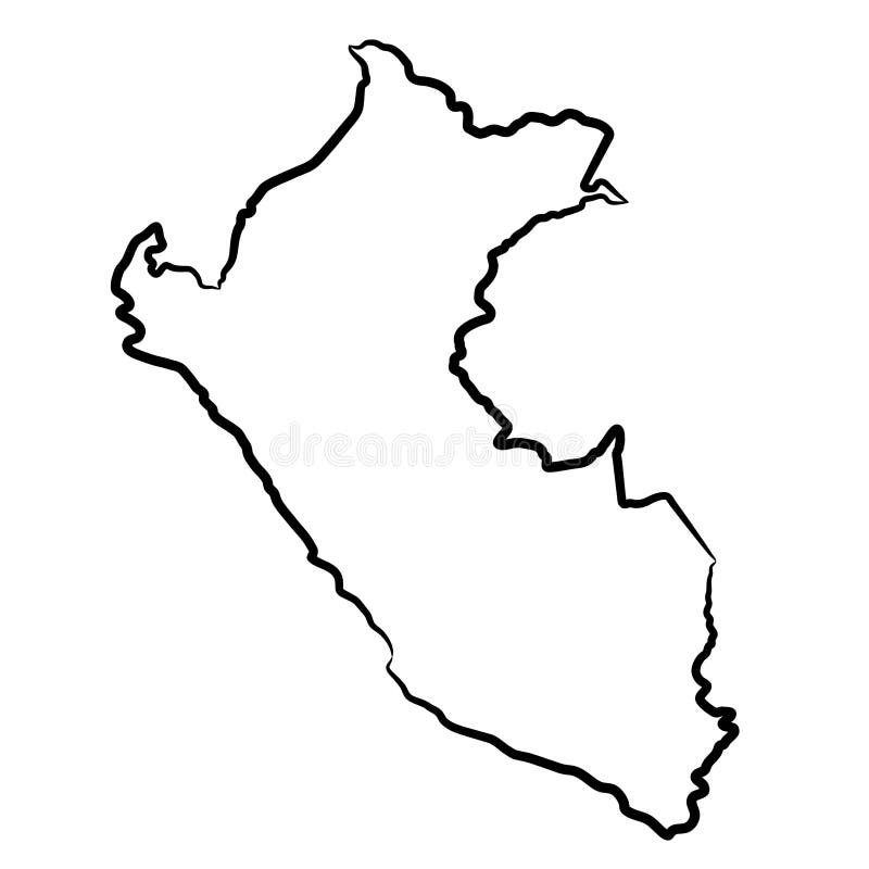 Peru Map Country Abstract Silhouette from Wavy Blue Space Sinusoid ...