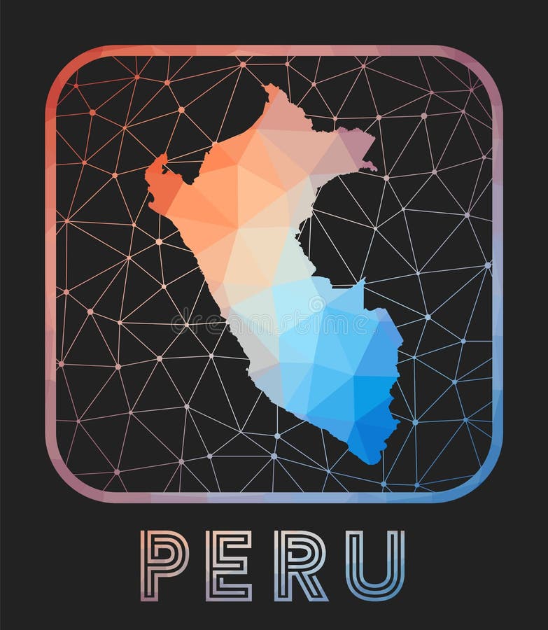 Peru map design. stock vector. Illustration of poly - 178571530