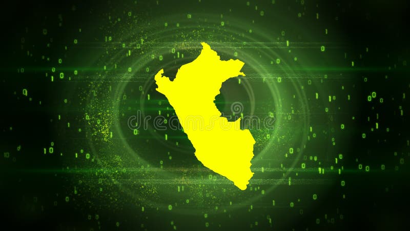 Peru Map on Digital Background Stock Illustration - Illustration of ...