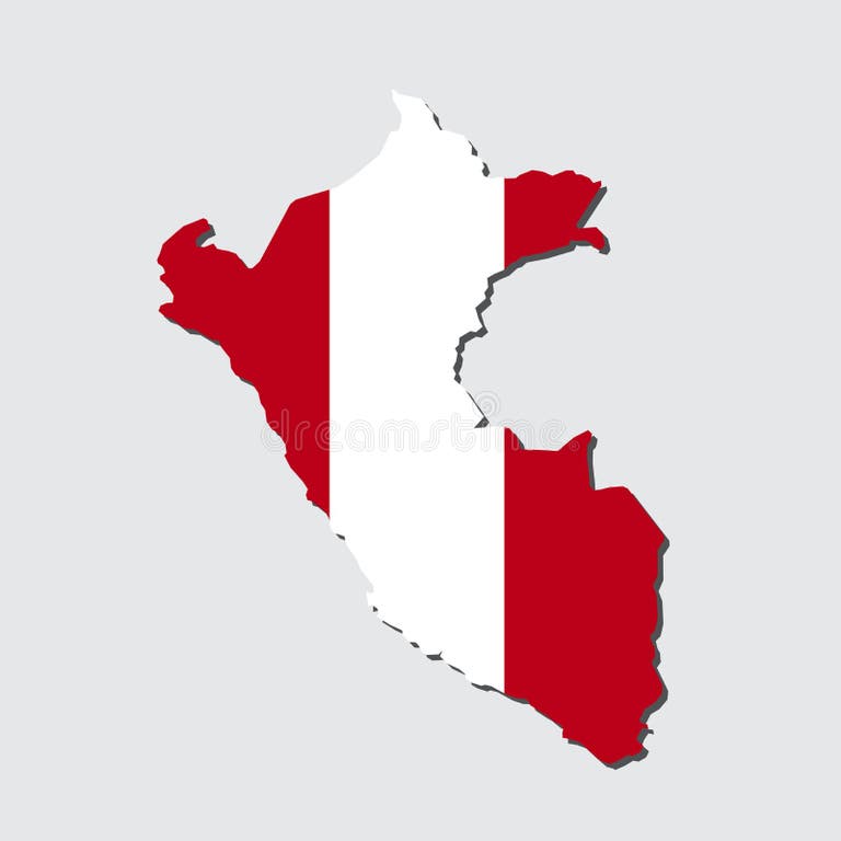 Mapa De Perú, Bandera De Perú, Mapa De Perú Con Vector De Bandera ...