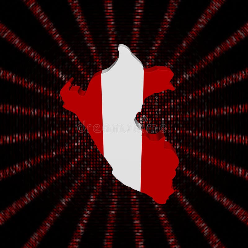 Peru Map Flag on Red Hex Code Burst Illustration Stock Illustration ...