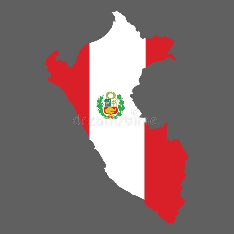 Peru Map and Flag with Gray Background Vector Stock Vector ...