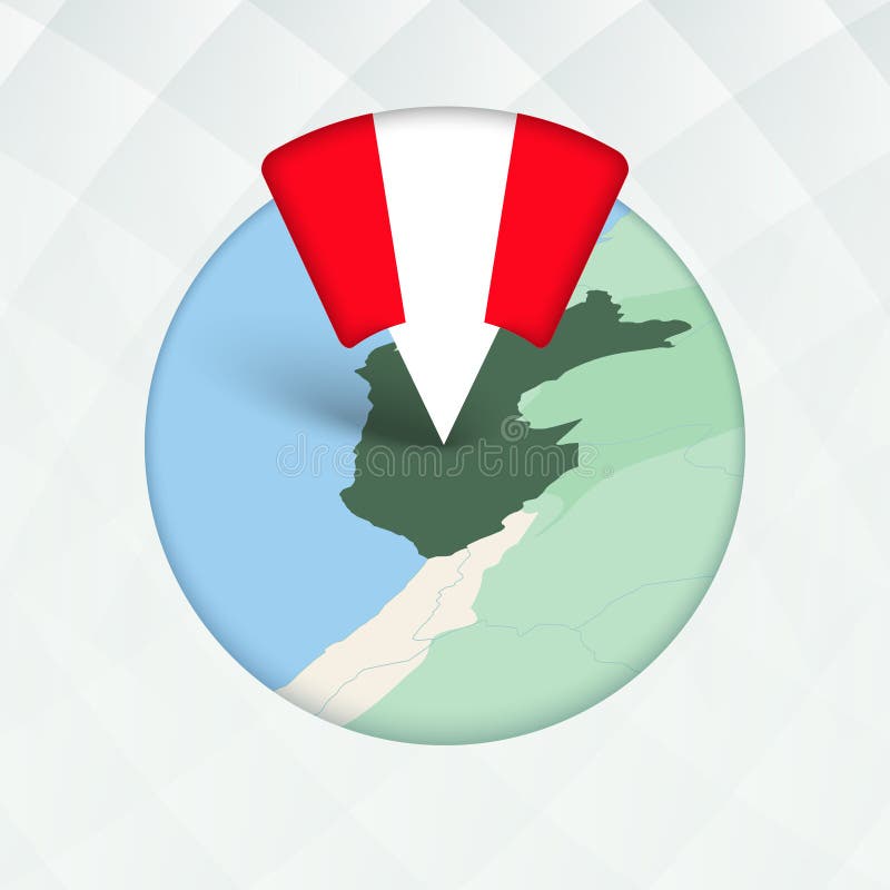 Peru Map Highlighted with Flag Marker Stock Vector - Illustration of ...